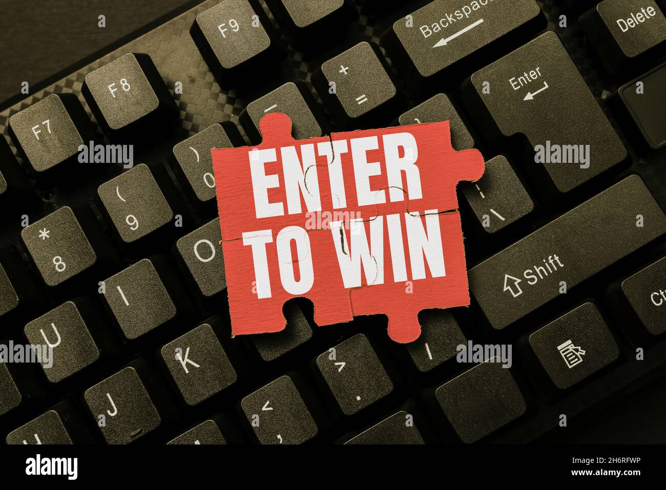 Text caption presenting Enter To Win. Word Written on exchanging ...