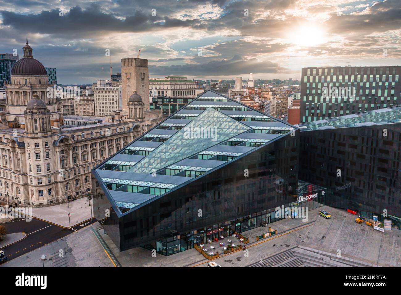 Aerial view of the Modern architecture in Liverpool, UK Stock Photo - Alamy
