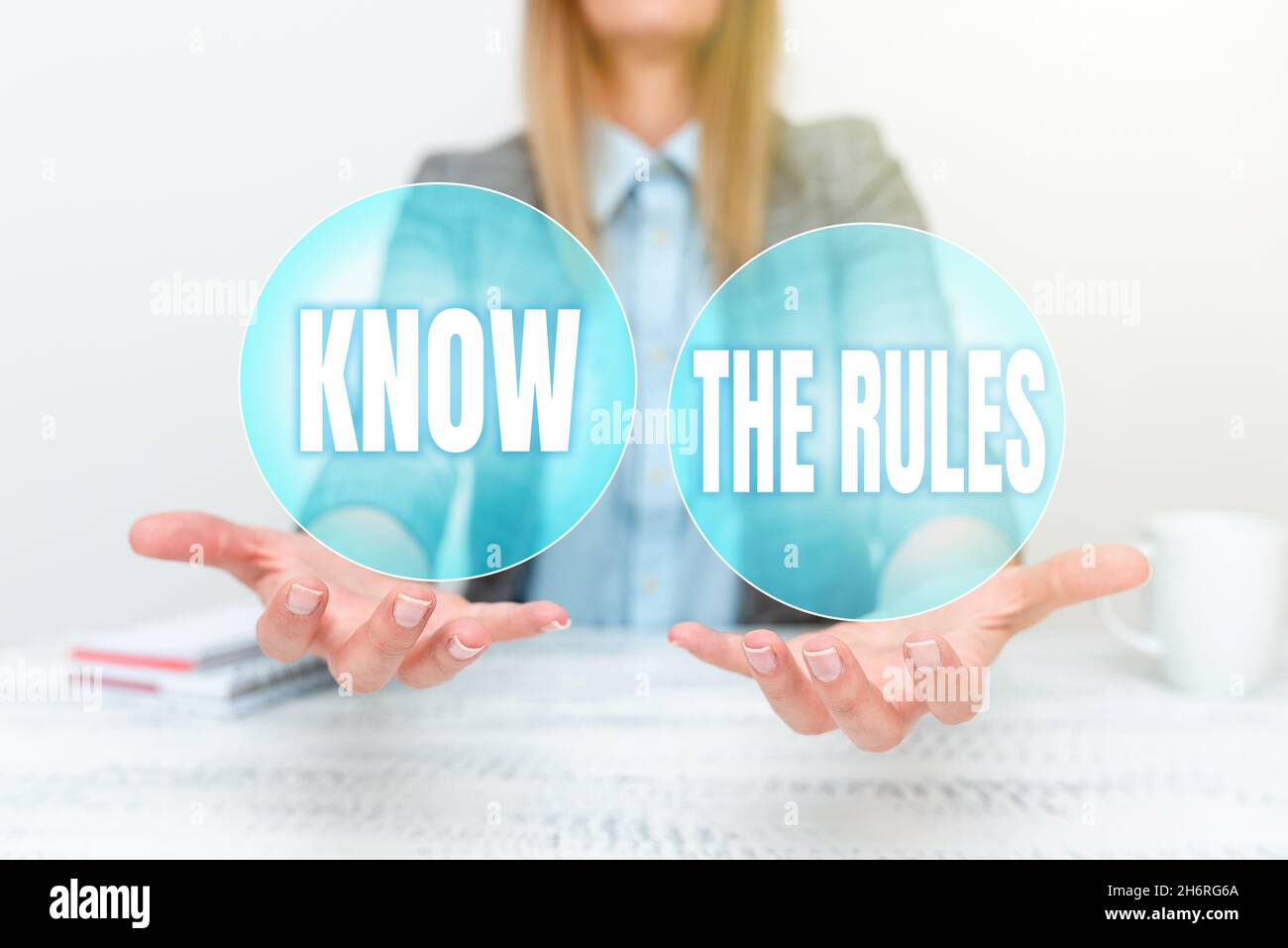 Text caption presenting Know The Rules. Business overview set explicit ...