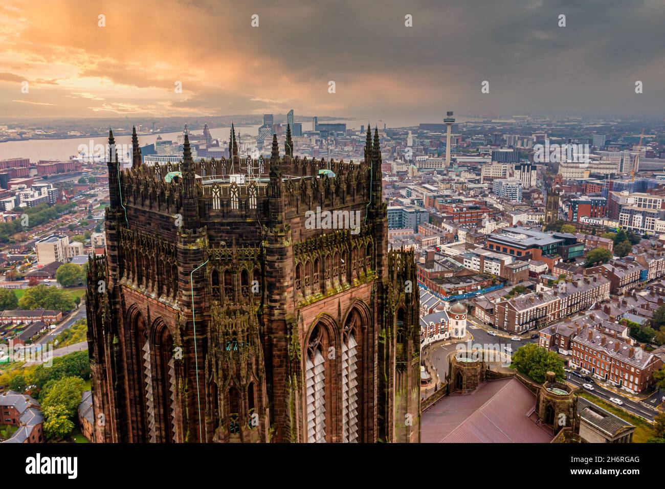 Aerial view of the Liverpool Cathedral in England Stock Photo - Alamy