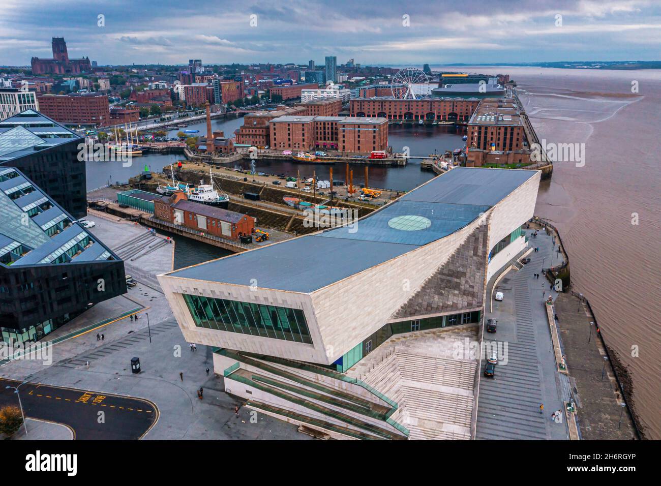 Aerial view of the Museum of Liverpool, UK Stock Photo - Alamy
