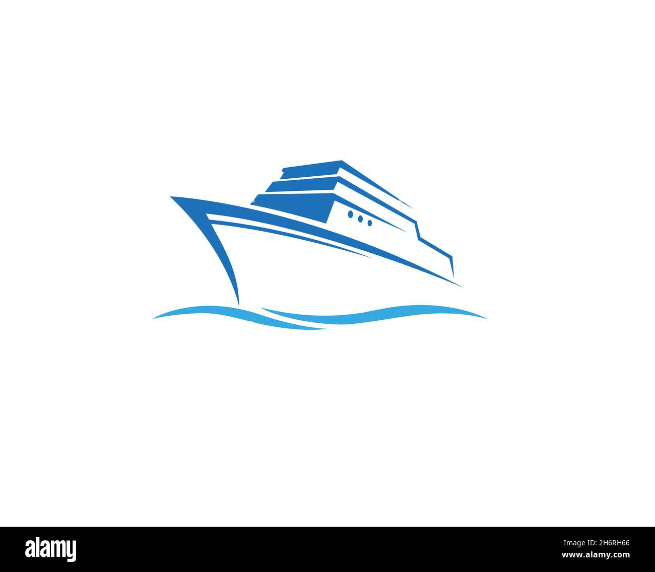 Creative Blue Summer Steamboat Logo Design Vector Symbol Illustration ...
