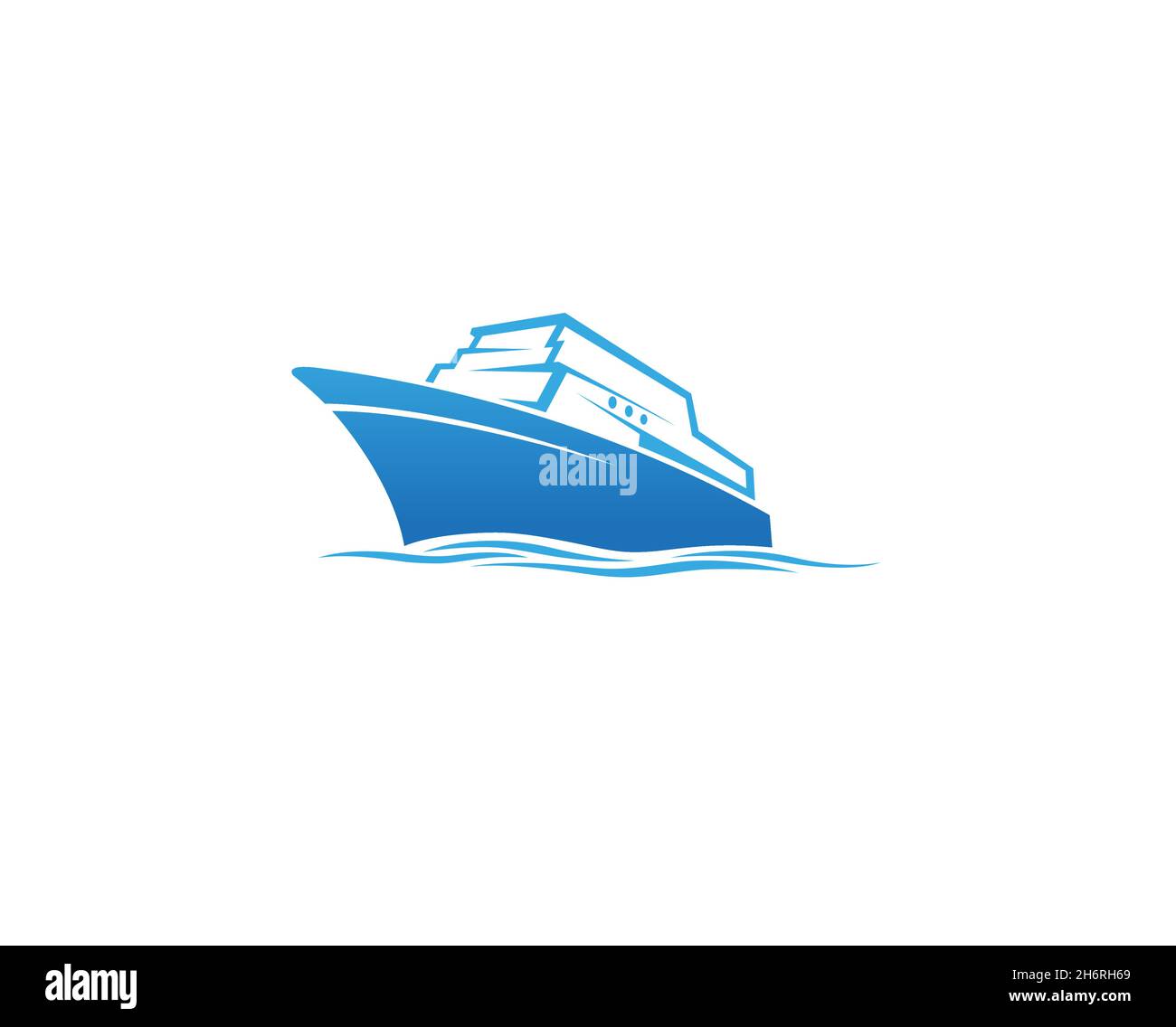 Creative Blue Summer Steamboat Logo Design Vector Symbol Illustration ...