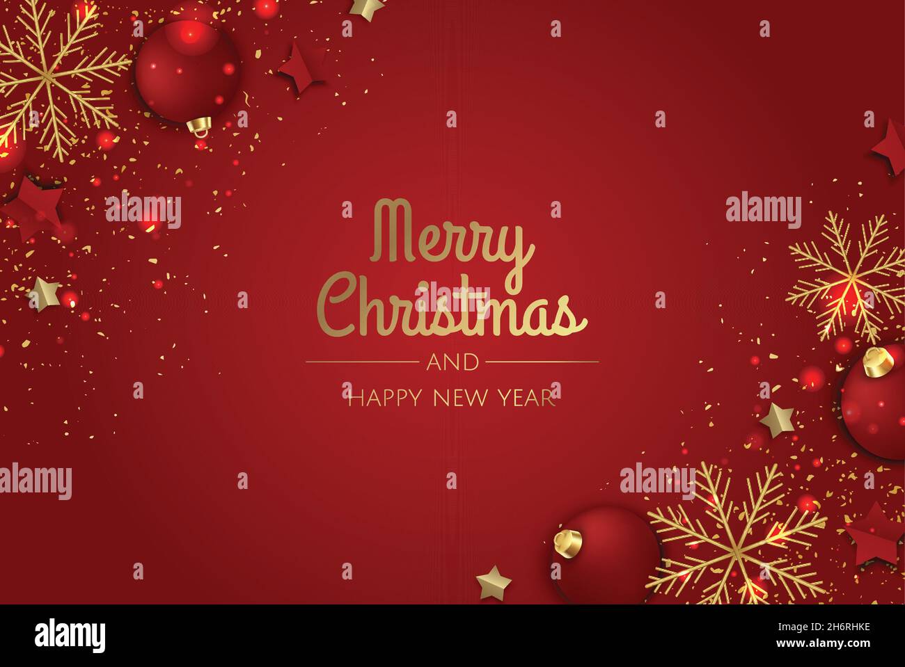 Merry Christmas and Happy New Year. Xmas Festive background with ...