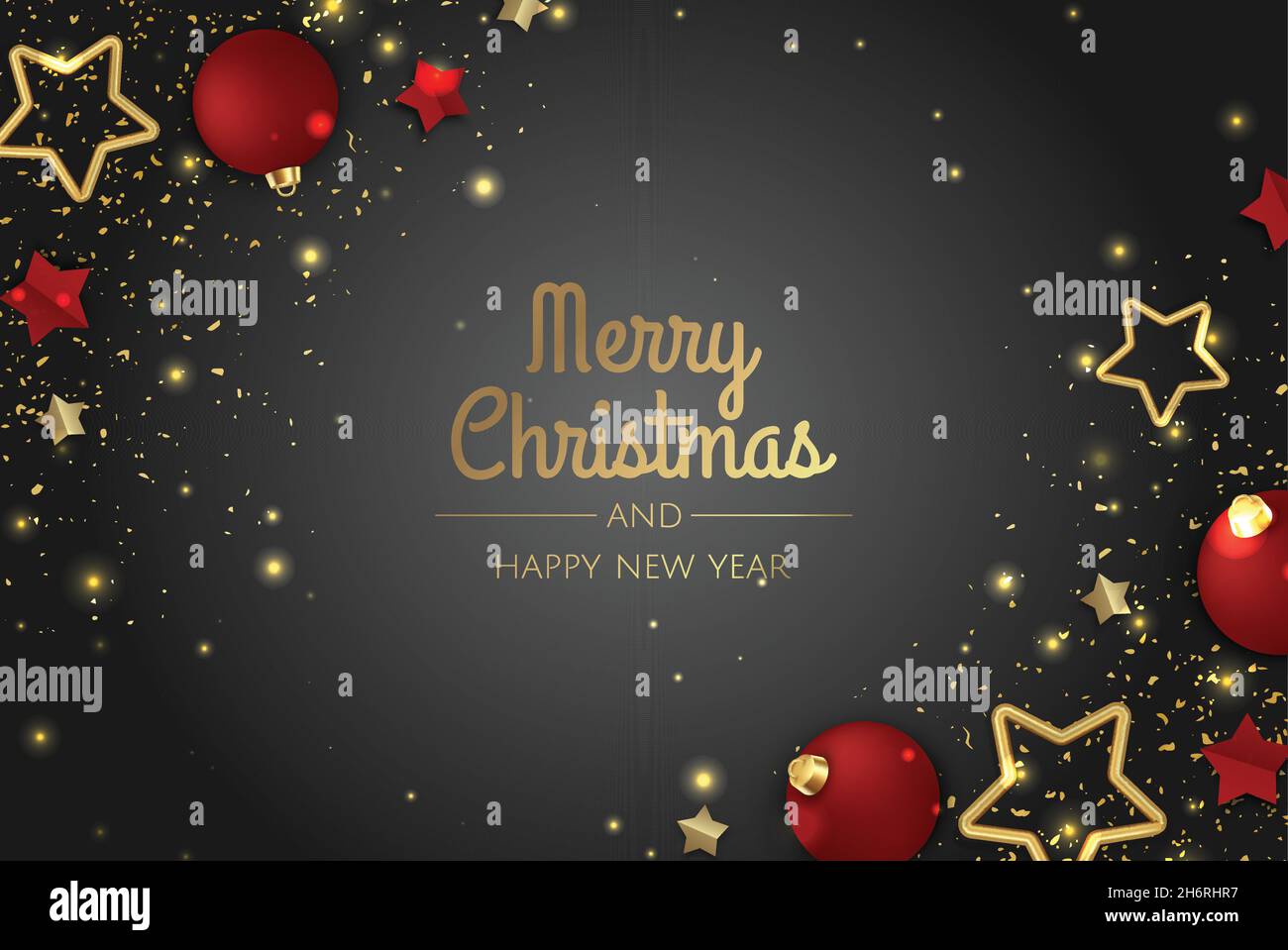 Merry Christmas and Happy New Year. Xmas Festive background with ...