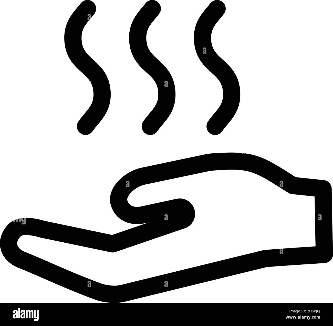 Hand dryer outline icon. Vector hand sign, illustration isolated on ...