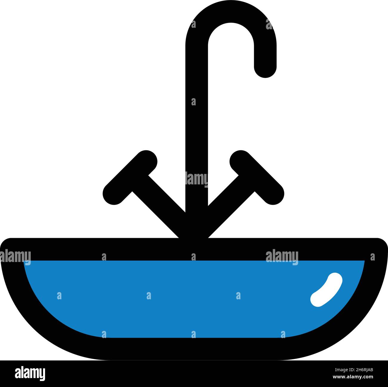 Sink simple color symbol isolated on white background. Vector washbasin ...