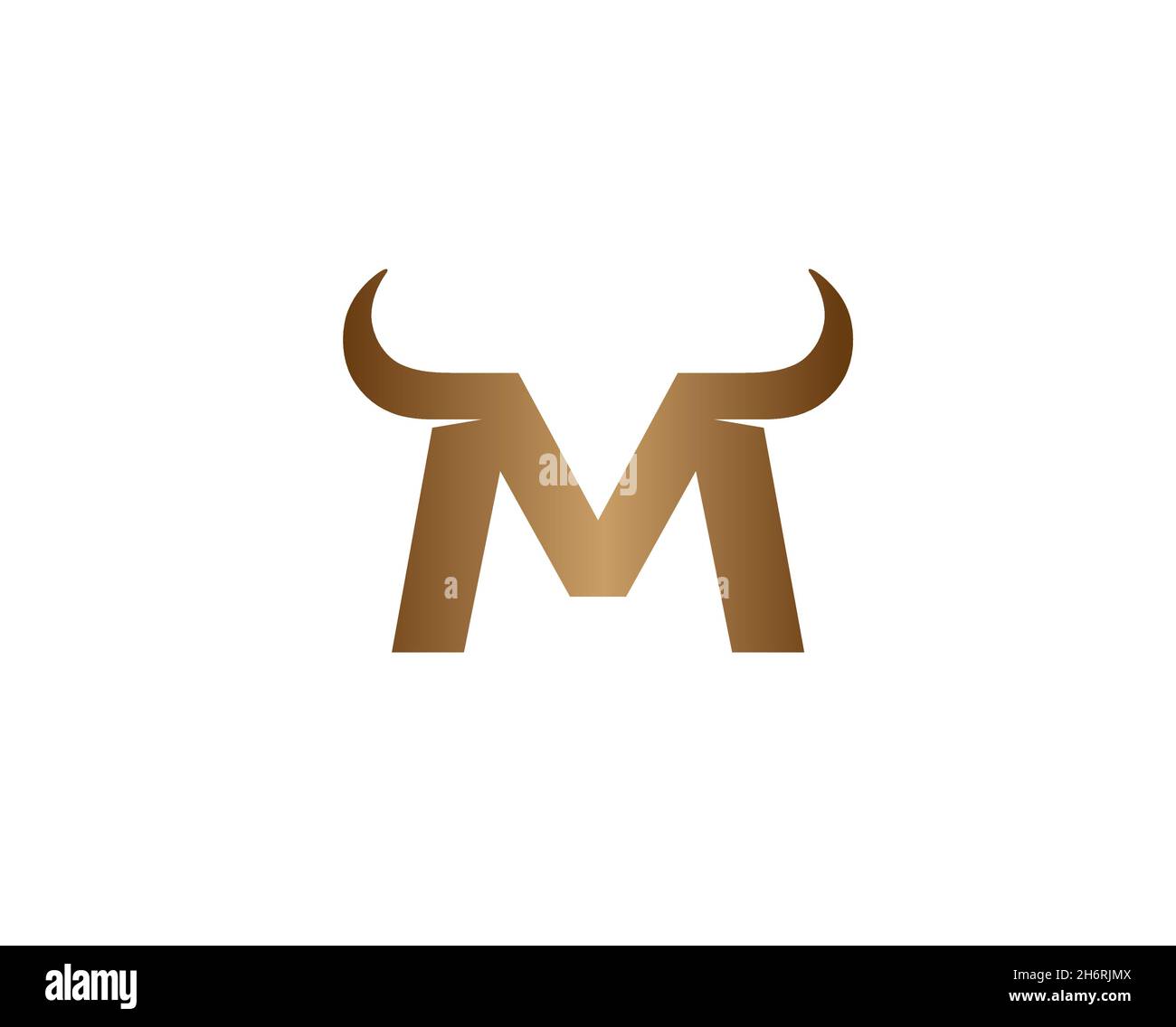 Creative M Letter Horns Bull Logo Design Vector Symbol Illustration ...