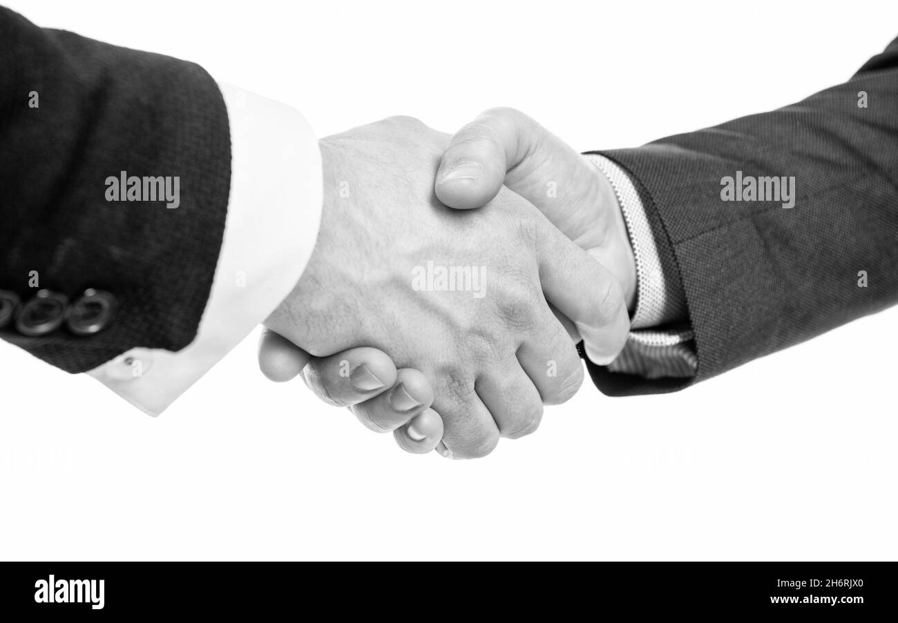 men shaking hands after successful business deal, handshake Stock Photo ...
