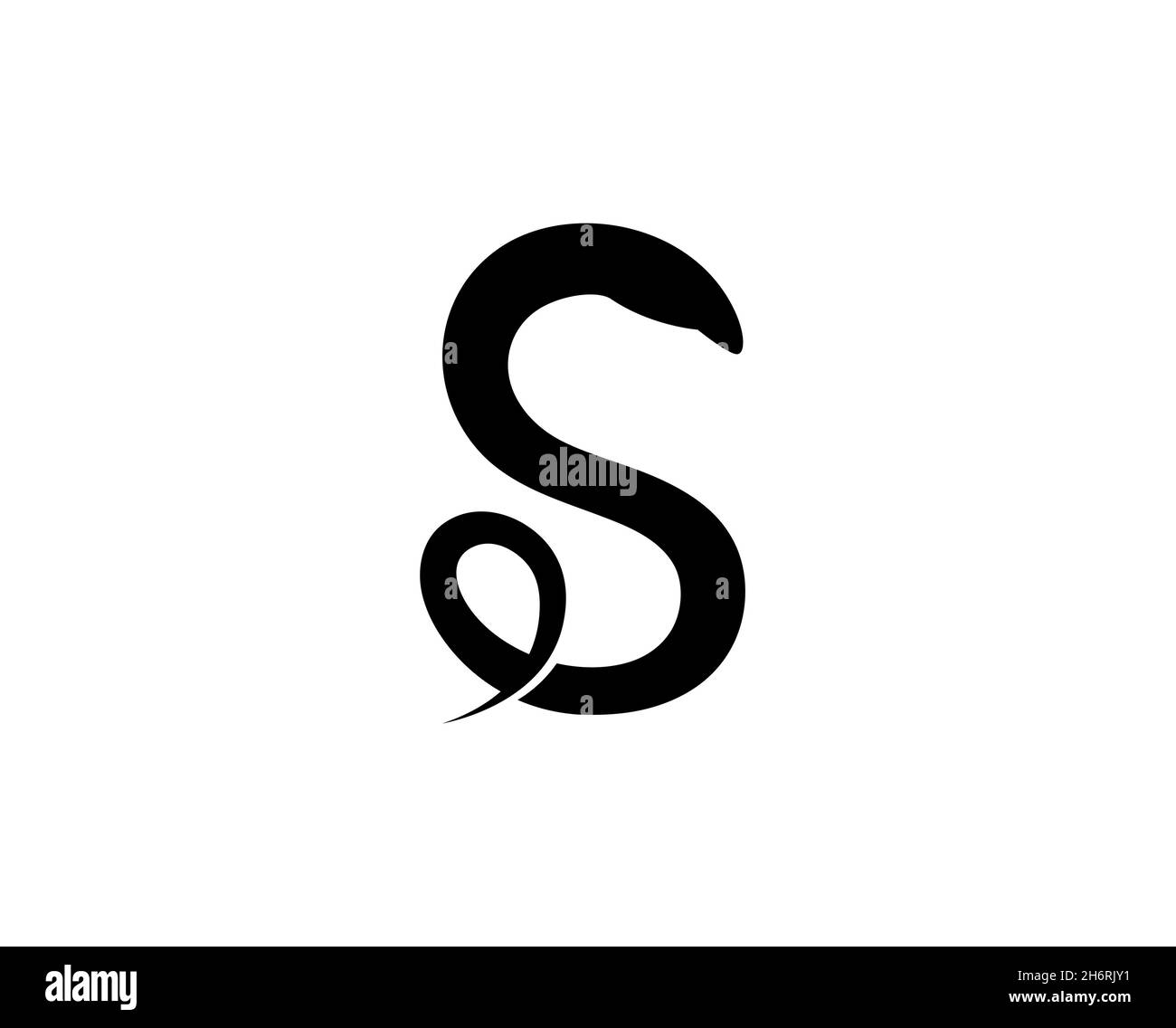 Creative Black Snake Logo Design Vector Symbol Illustration Stock ...