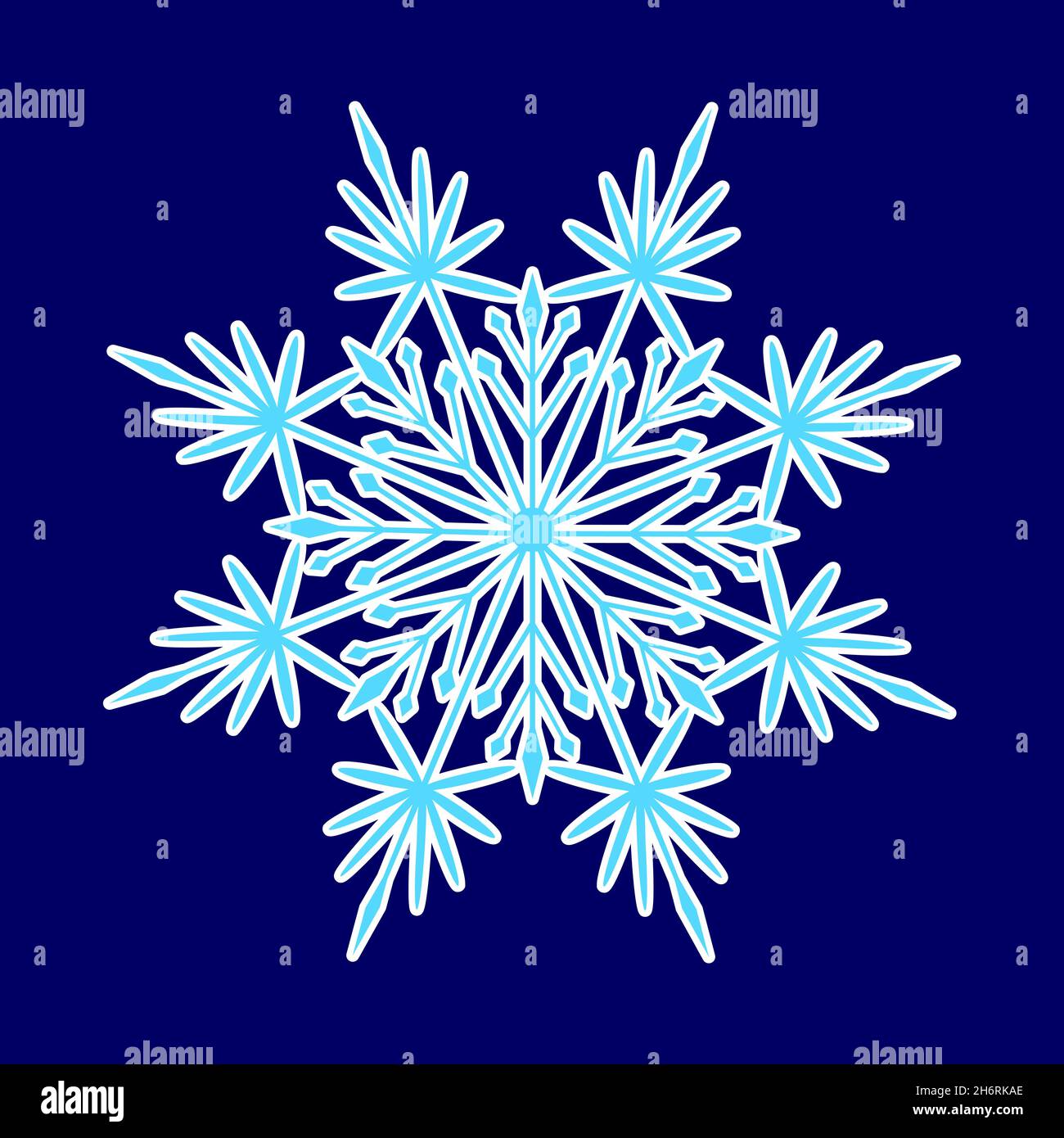 Snowflake on blue background. Winter cold symbol. Vector illustration ...
