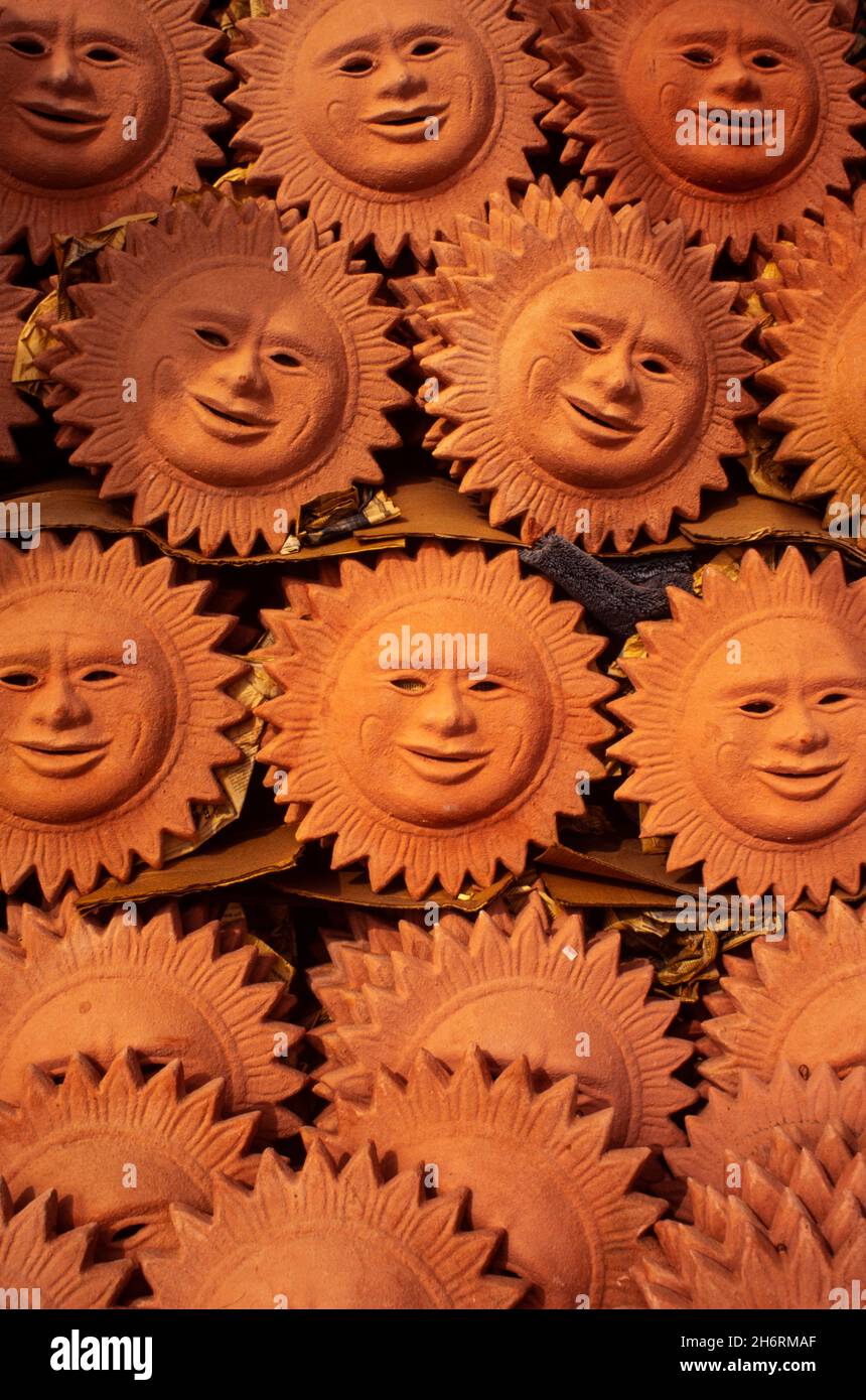 Clay Sun Faces