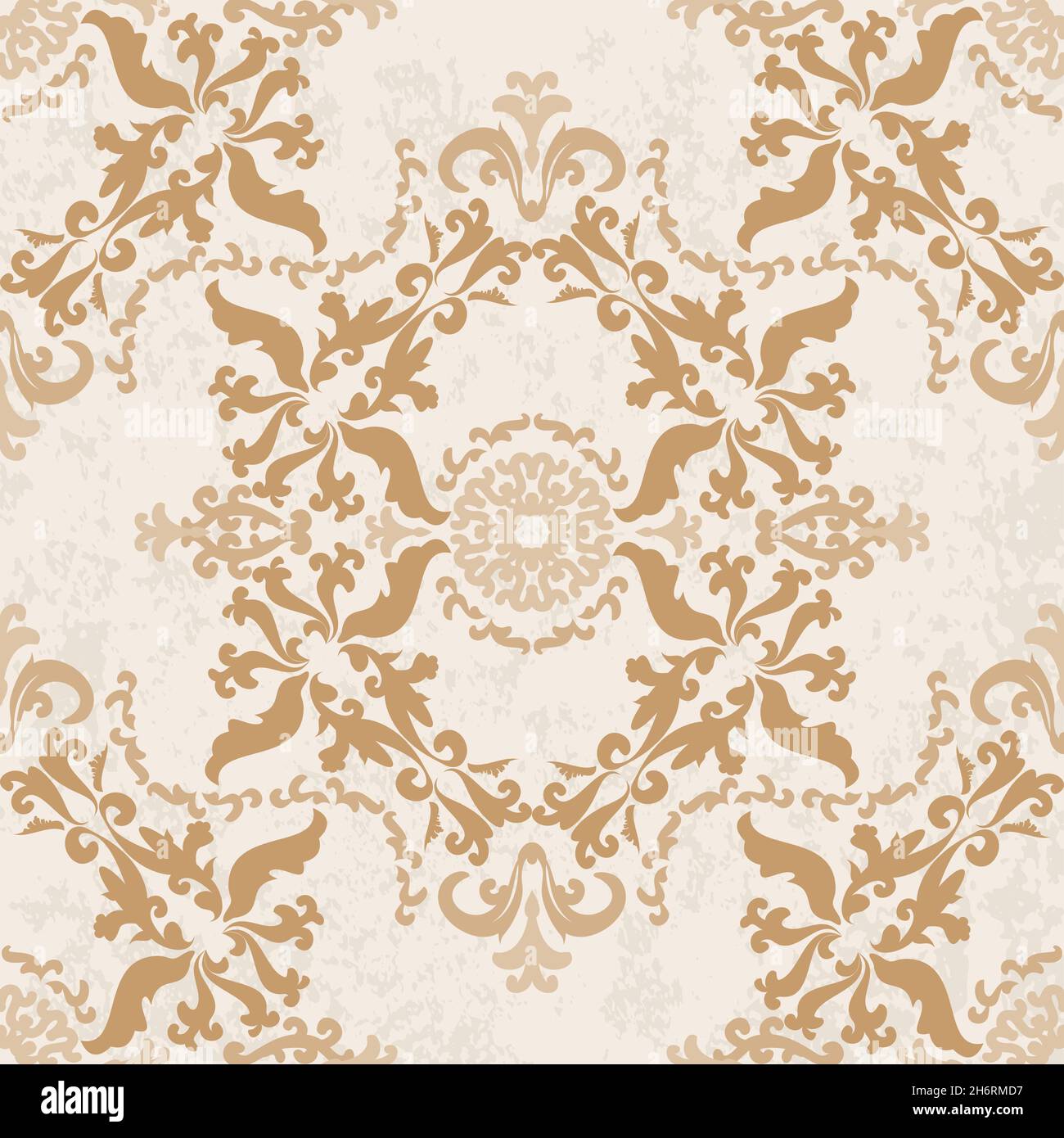 Vector seamless monochrome damask Stock Vector Images - Alamy