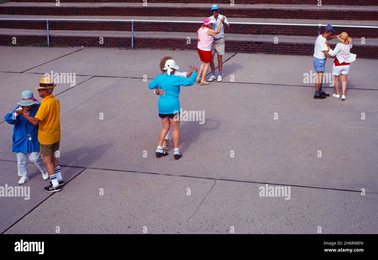 Senior dance class outside in Brighton Beach Brooklyn NYC Stock Photo ...