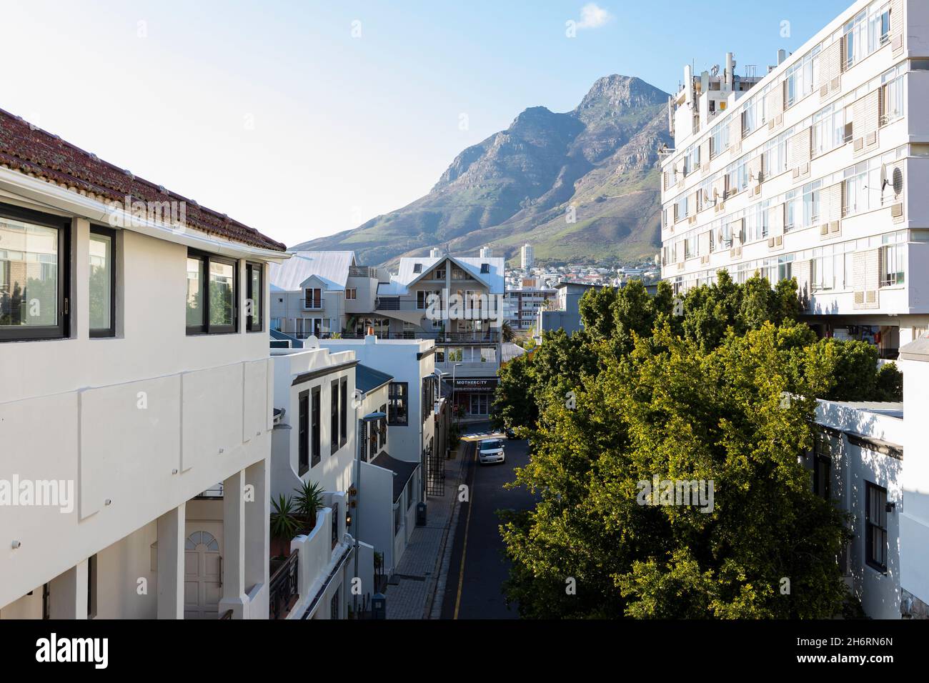 View of Table Mountain from a hotel window in Cape Town Stock Photo - Alamy