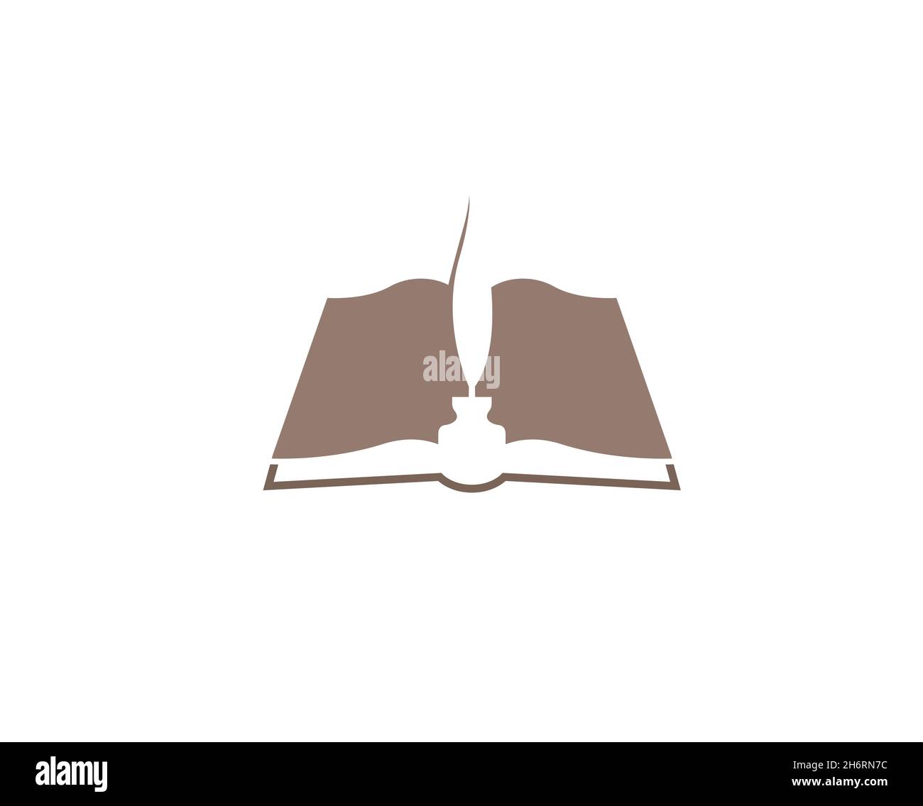 Open Book Feather Ink Logo Design Vector Symbol Illustration Stock ...