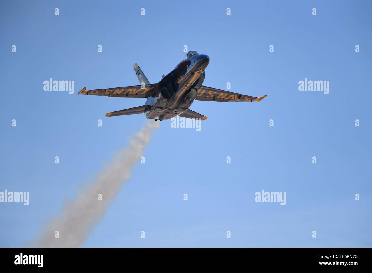 Blue Angel 5 solo streaks along the show line at NAF El Centro during ...