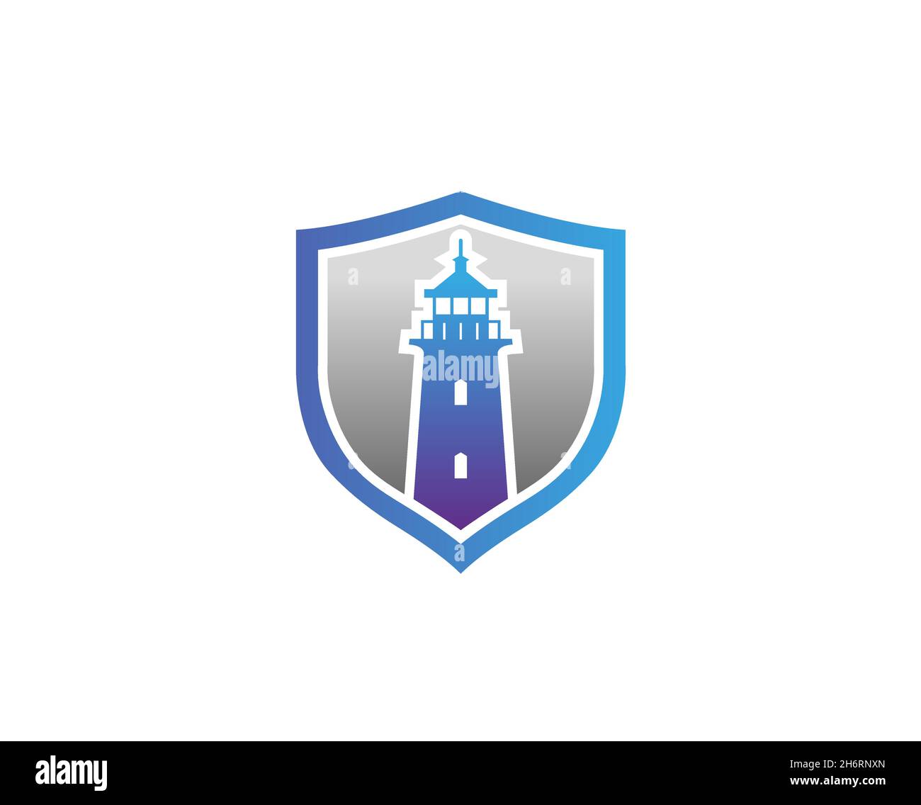 Creative Abstract Lighthouse Shield Logo Design Vector Symbol ...
