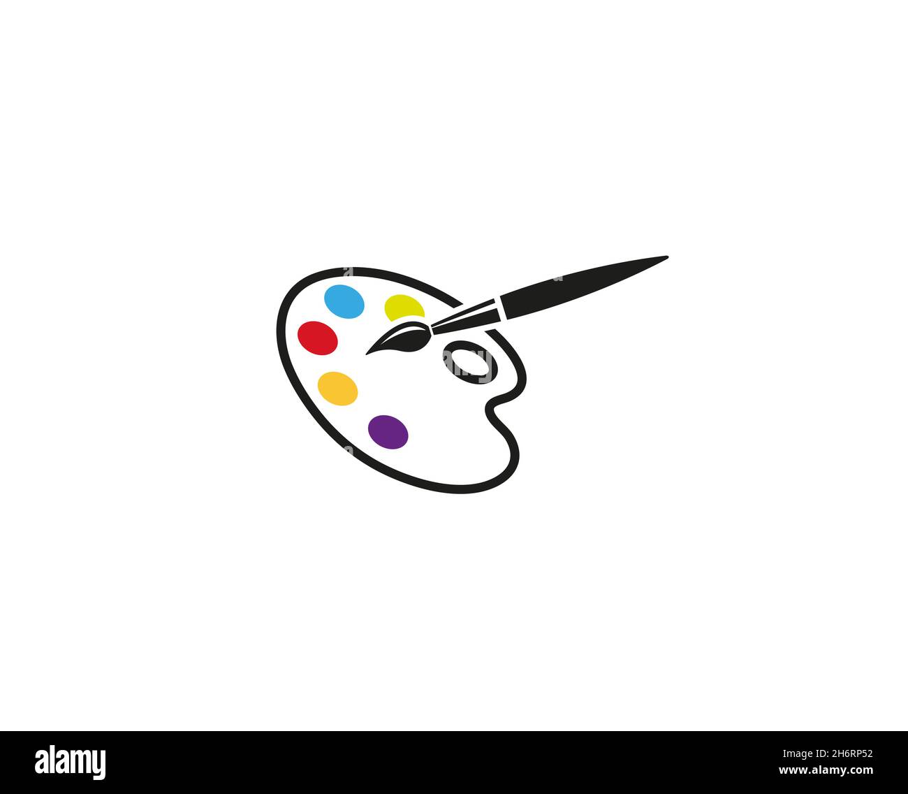 Colorful Palette Brush Logo Design Vector Symbol Illustration Stock ...