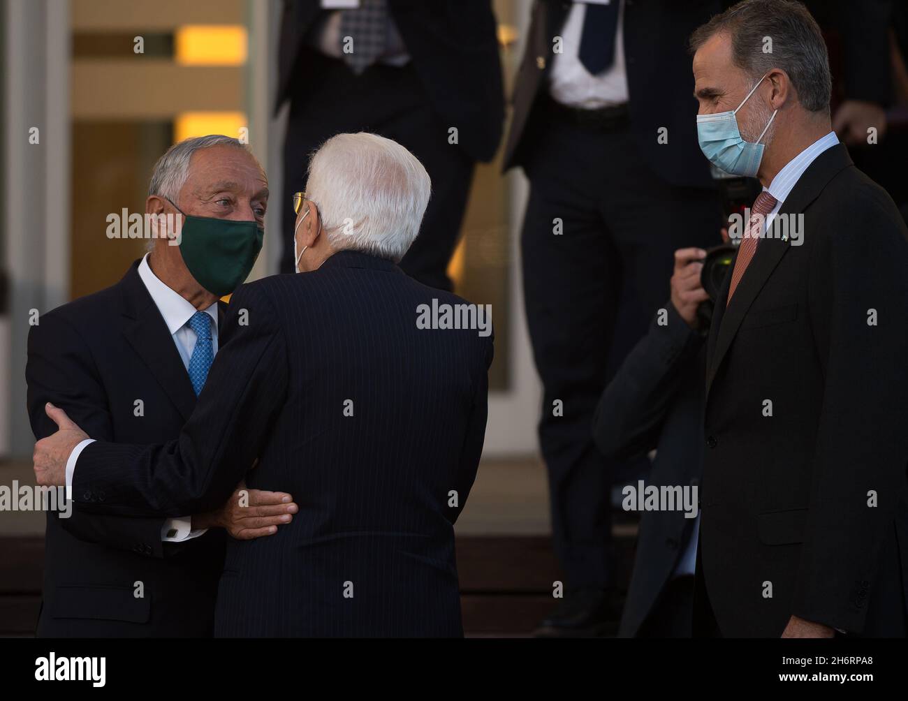 Italian President Sergio Mattarella (2-L) and President Marcelo Rebelo ...