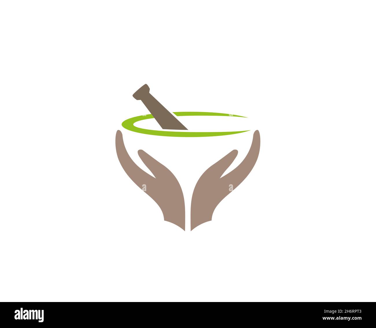Creative Abstract Apothecary Bowl Grind Hands Holding care Logo Design ...