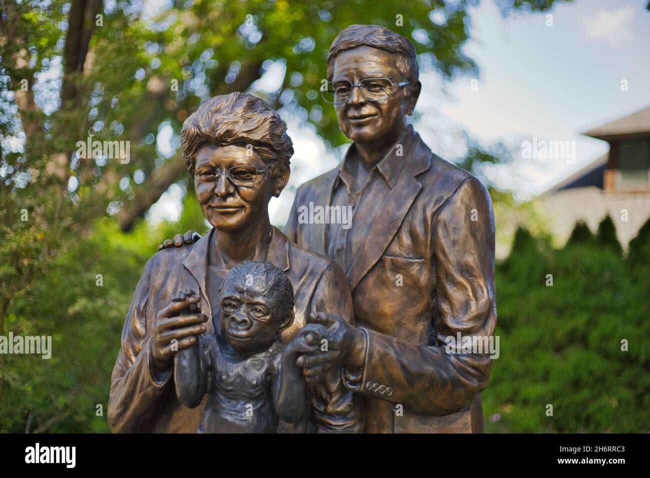OMAHA, UNITED STATES - Oct 14, 2021: The statue of Dr. Lee Doc Simmons ...