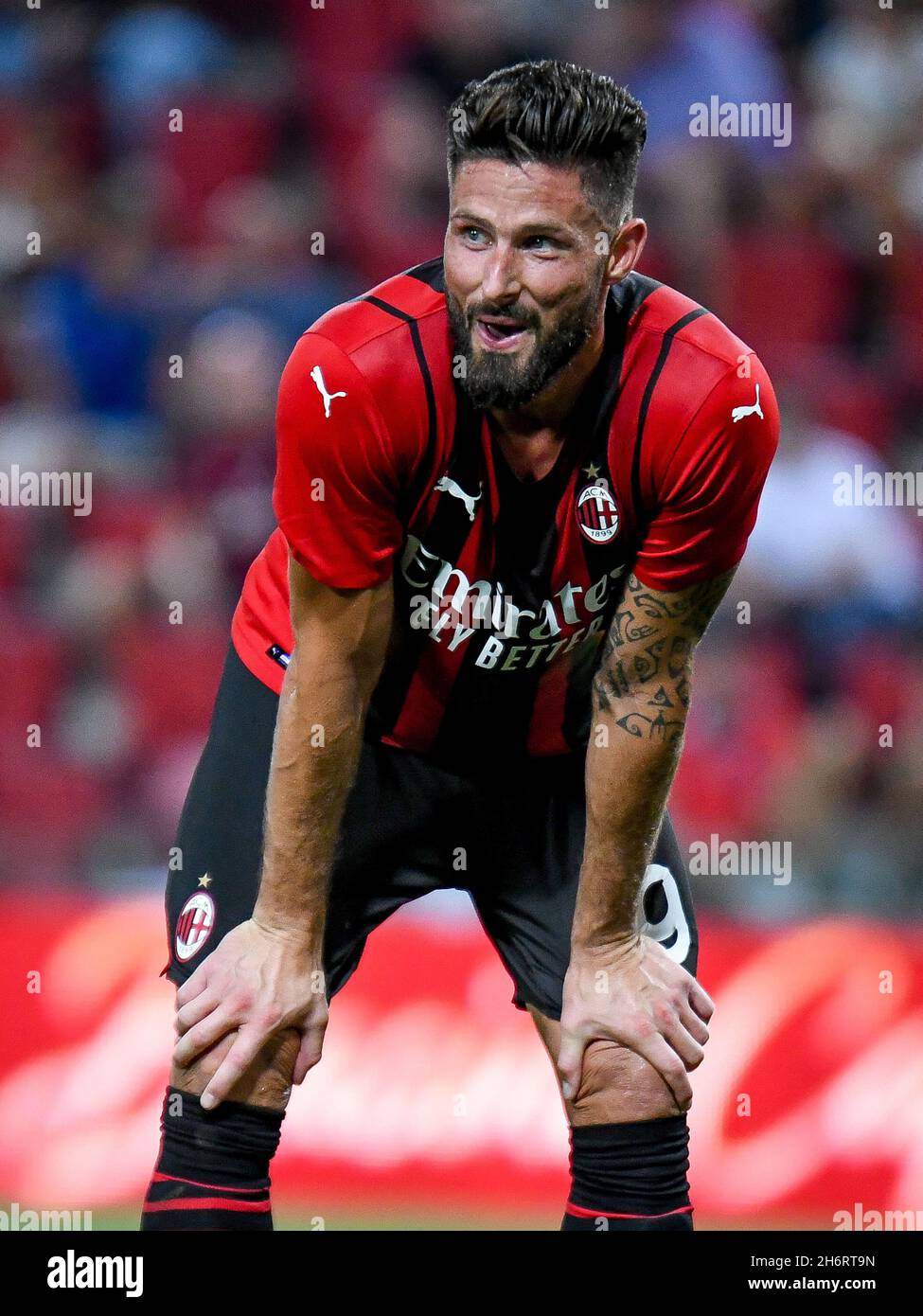 Trieste, Italy. 14th Aug, 2021. Olivier Giroud (Milan) portrait during ...