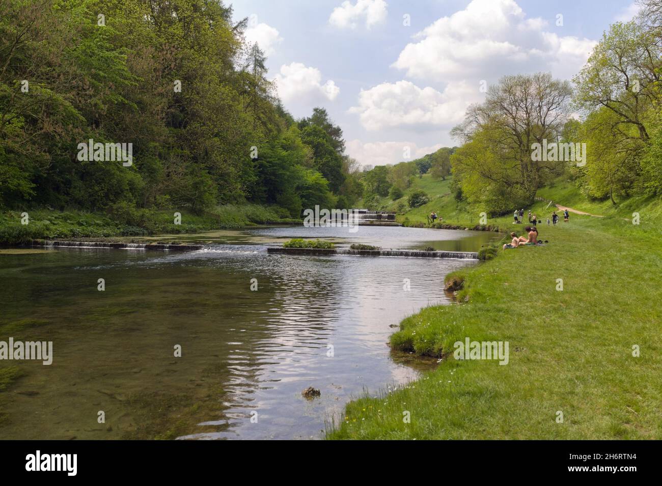 Riverbank River Lathkill Dale, Derbyshire Peak District National Park ...