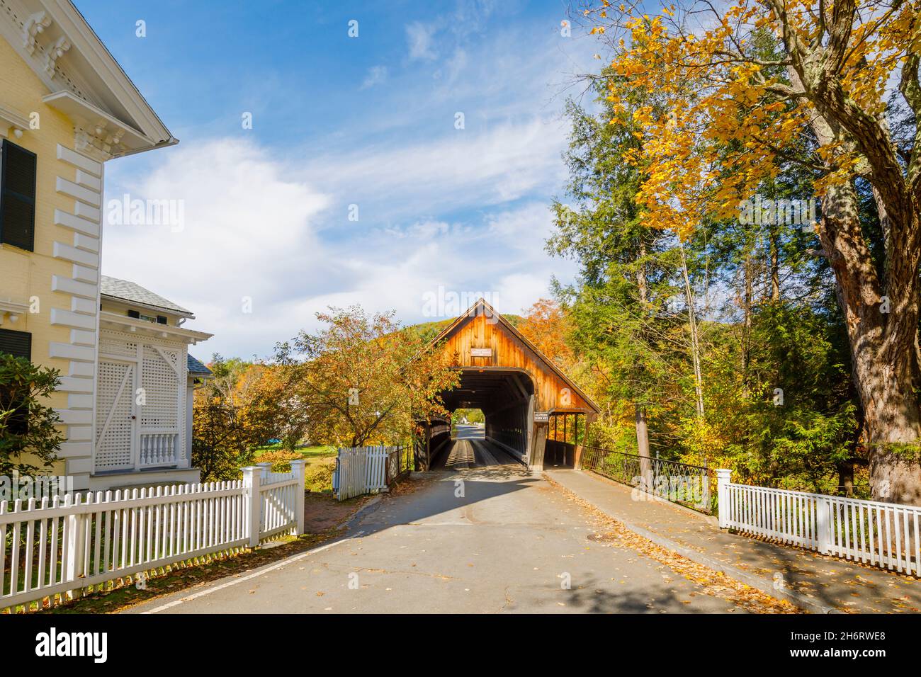 Middle Covered Bridge, a local landmark covered town lattice through ...