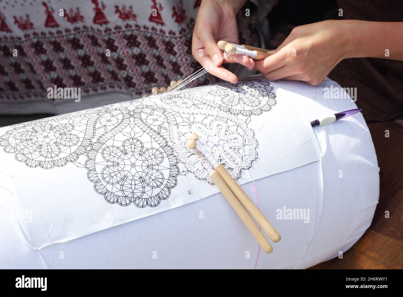 Bobbin lace making hi-res stock photography and images - Alamy