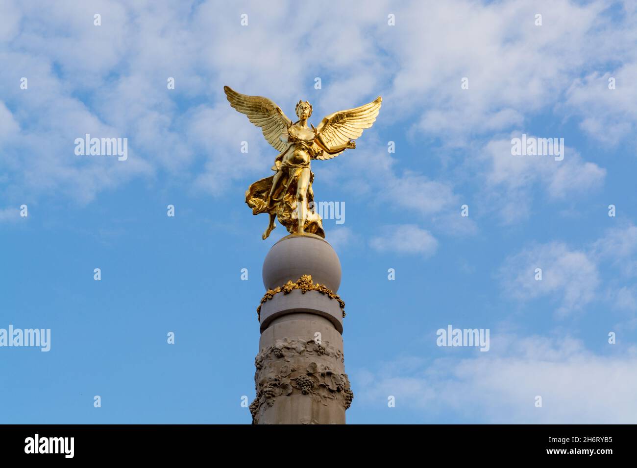 Walking on streets in central part of old French city Reims with famous ...