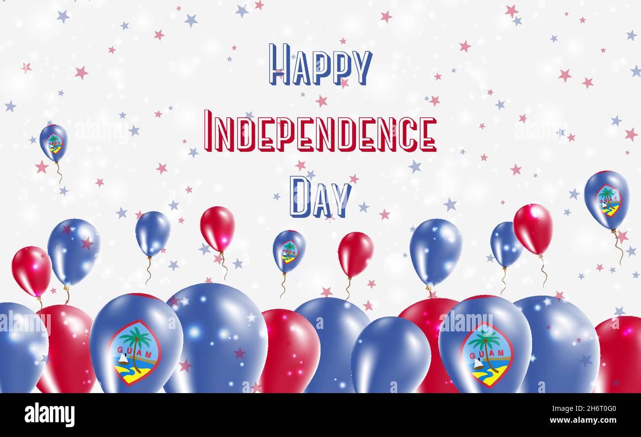 Guam Independence Day Patriotic Design. Balloons in Guamanian National ...
