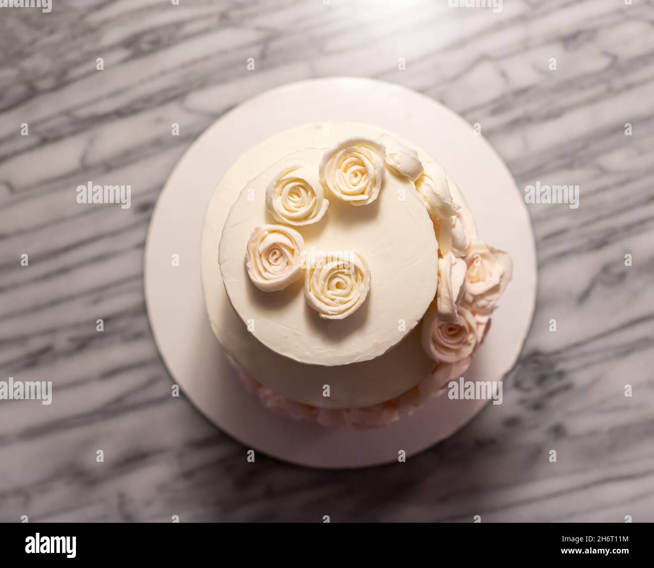 Tiered wedding Cake Shot From Above Stock Photo - Alamy