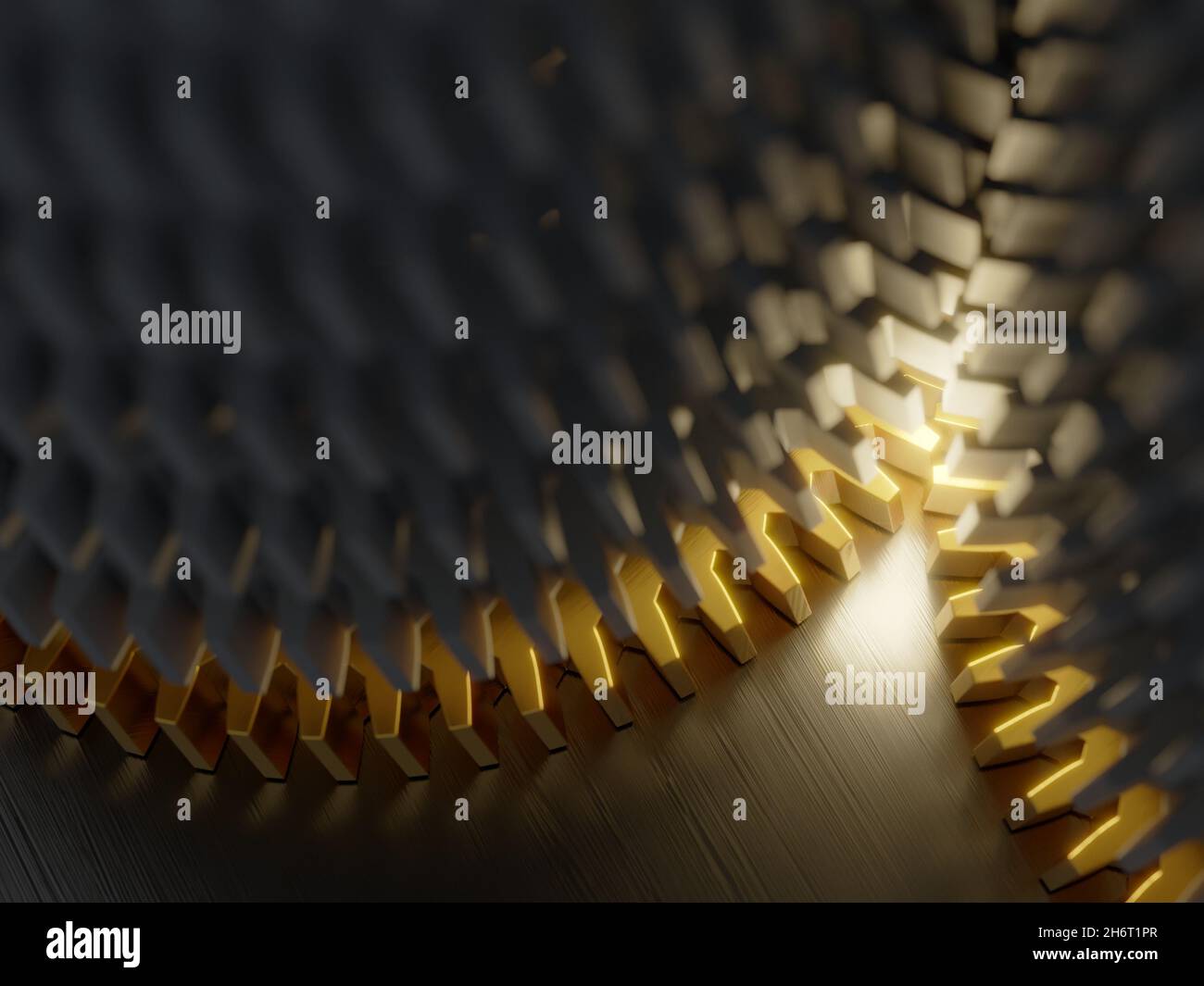 Golden and steel gears in a clockwork mechanism. Abstract concept ...