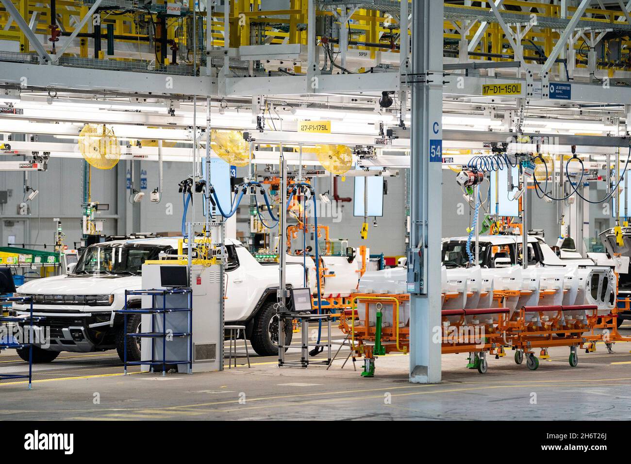 Detroit, Michigan, USA. 17th Nov, 2021. Hummer EV vehicles at the the ...