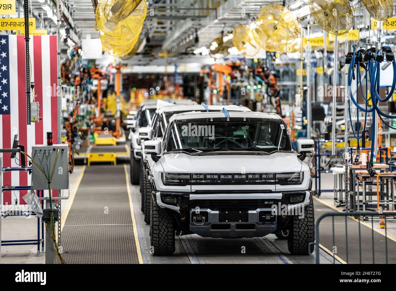 Detroit, Michigan, USA. 17th Nov, 2021. Hummer EV vehicles at the the ...