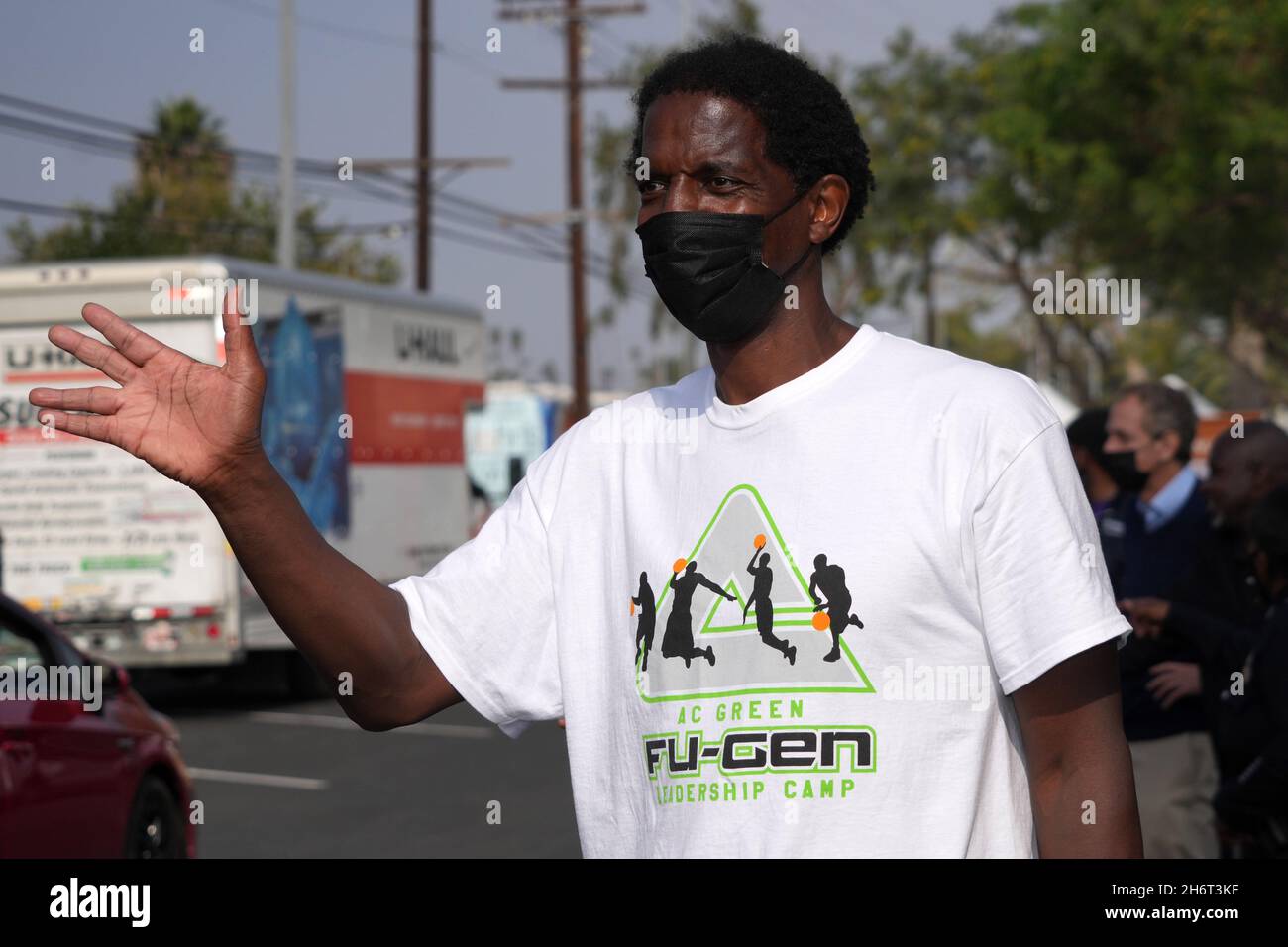 A.C. Green Jr. during the Los Angeles Dodgers Foundation Thanksgiving ...