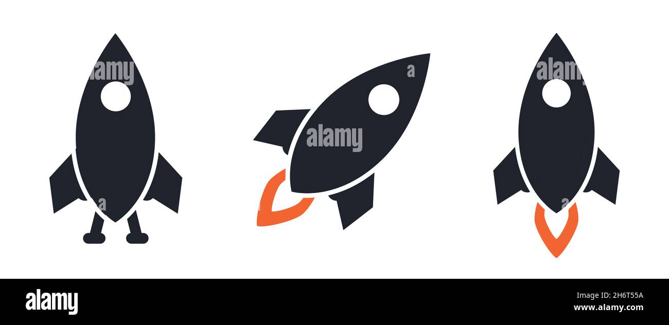 Rocket startup space ship vector icon set Stock Vector Image & Art - Alamy