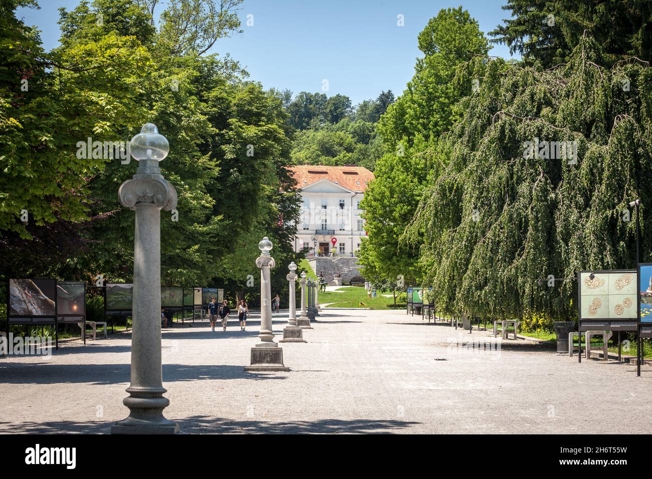 Picture of Jakopic promande in Tivoli gardens in summer in ljubljana ...
