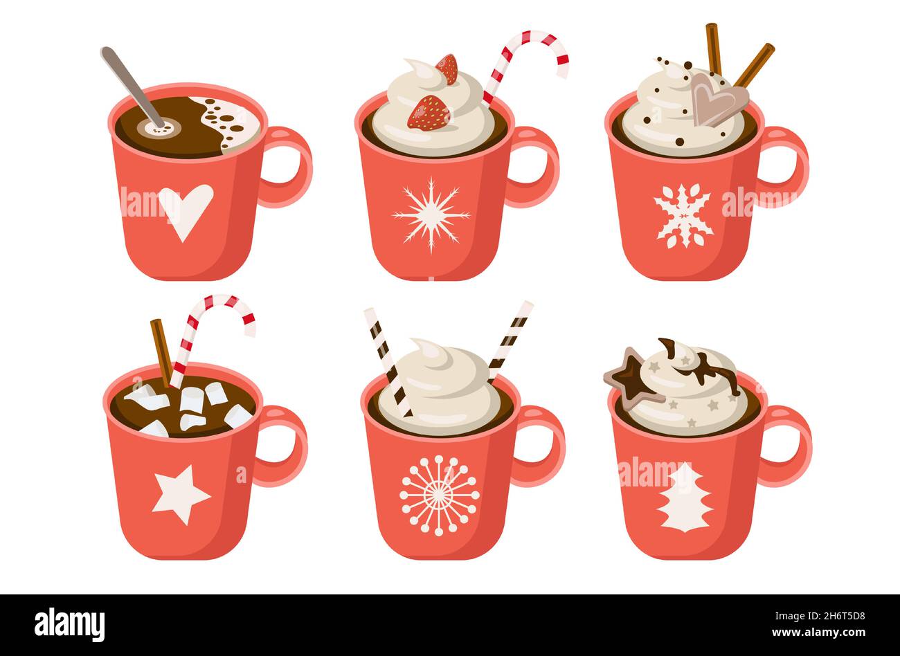 Takeaway hot chocolate drink with marshmallows Stock Vector Images - Alamy