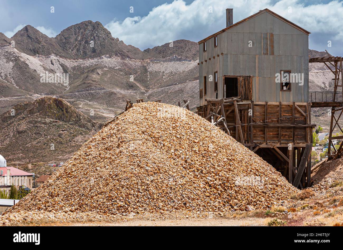 Tonopah, Nevada, US - May 18, 2011: Historic Mining Park. Brown-beige ...