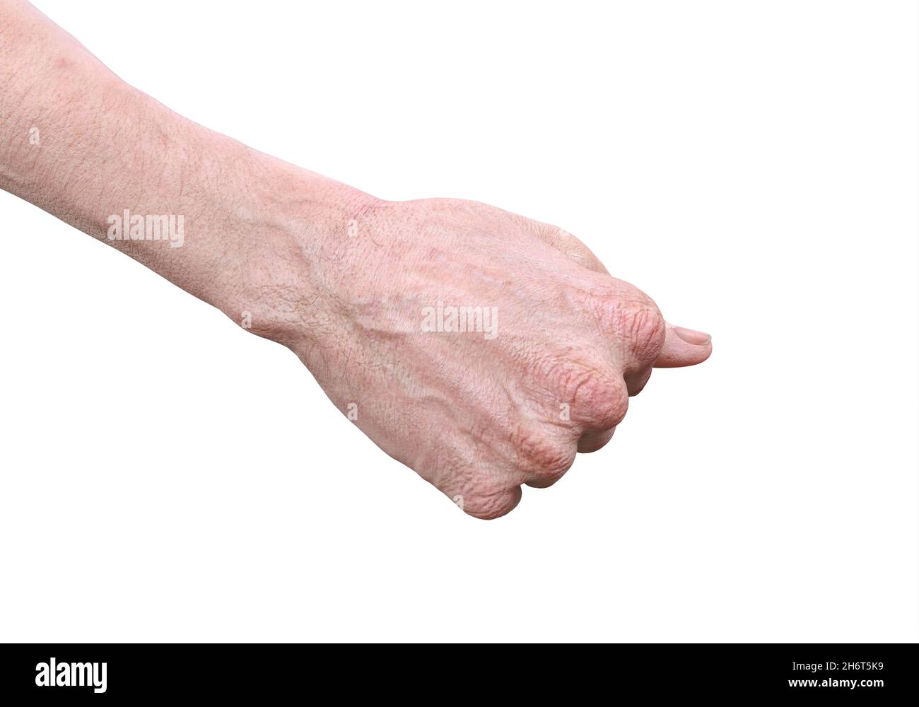 3D illustration the hand of an elderly man, an old man isolated on ...