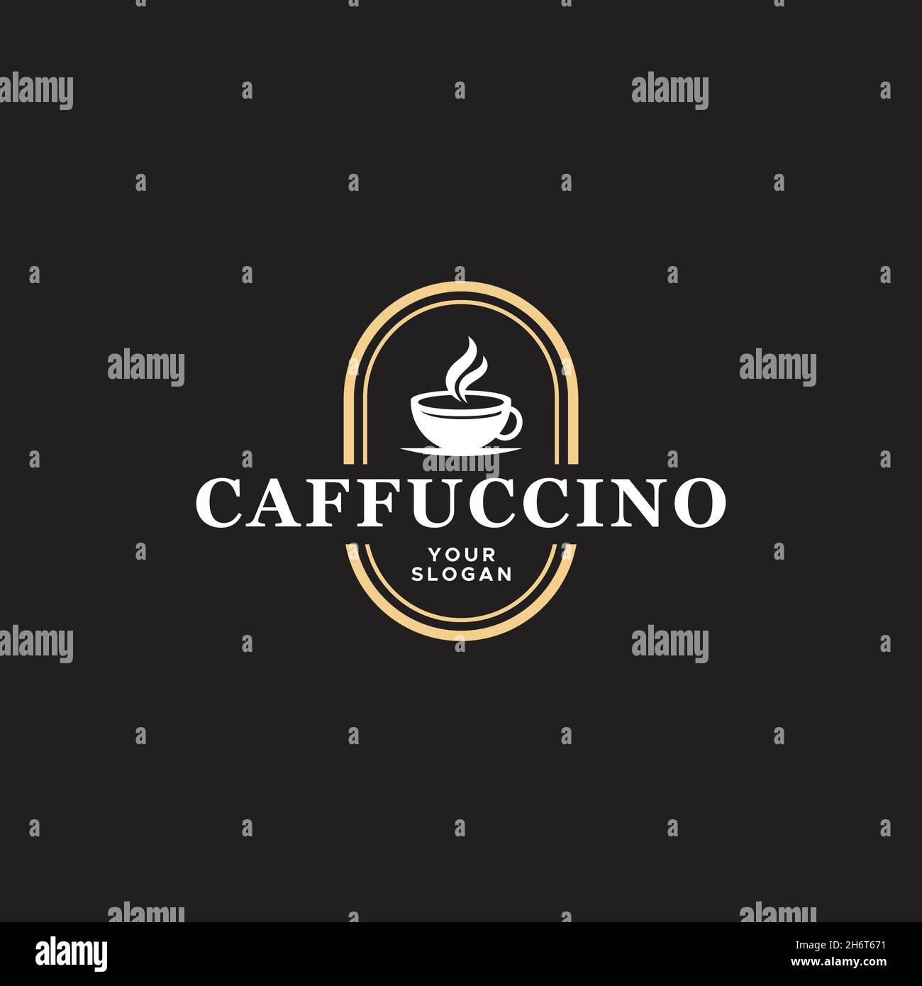 vintage CAFFUCCINO cup scent coffee logo design Stock Vector Image ...