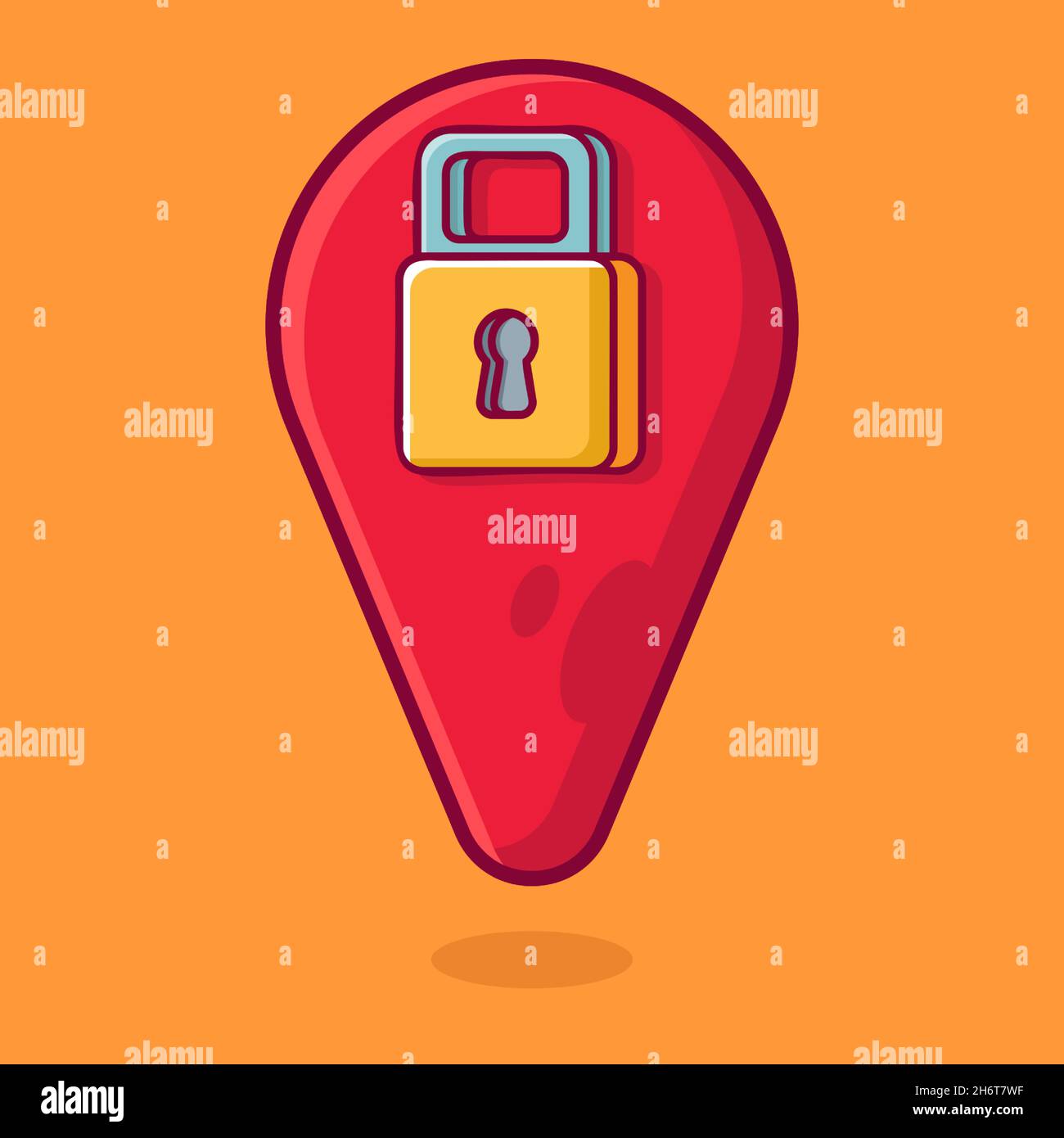 location lock concept symbol isolated cartoon vector illustration Stock ...