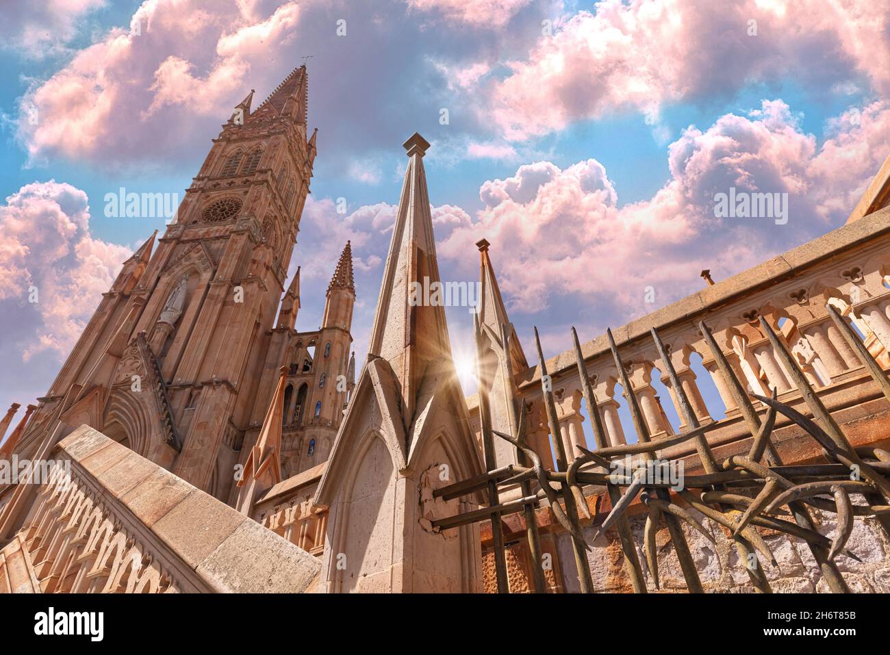 Scenic Zacatecas catholic churches in historic city center, Parish of ...