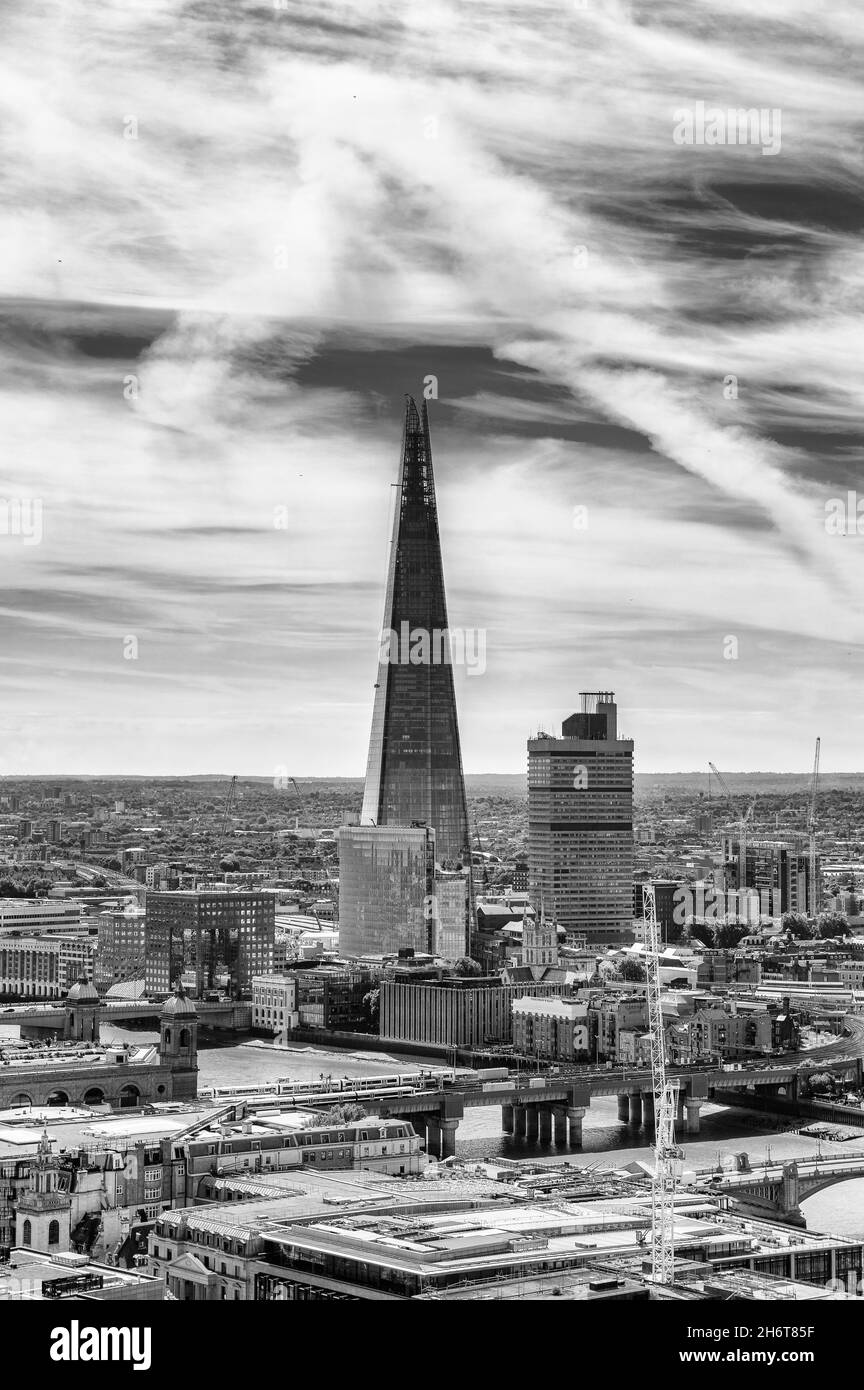 LONDON, UNITED KINGDOM - Jul 03, 2015: A grayscale shot of the ...