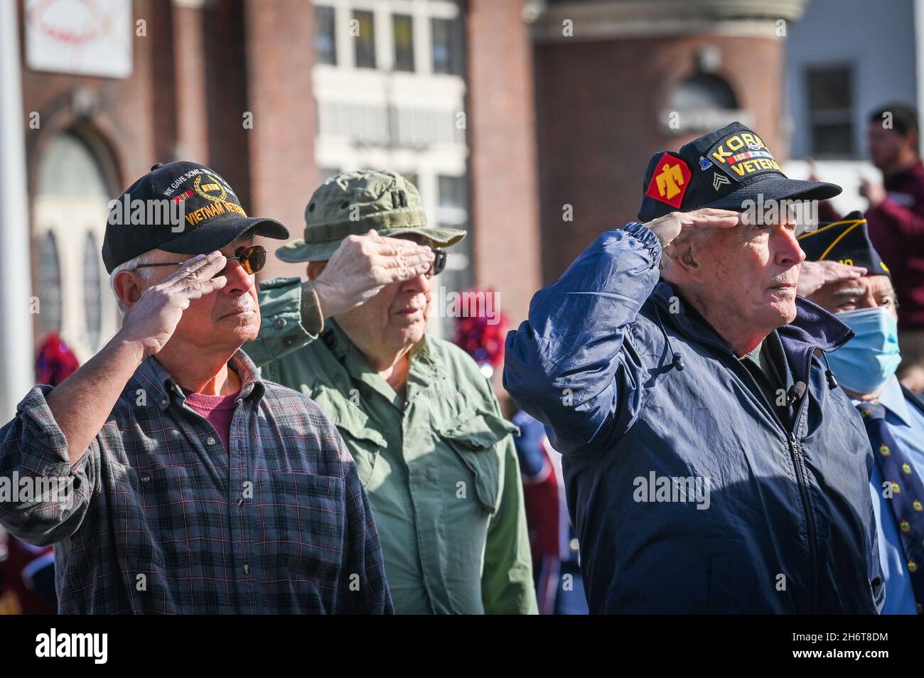 US armed forces veterans gather to observe Veterans Day (Armistice Day ...