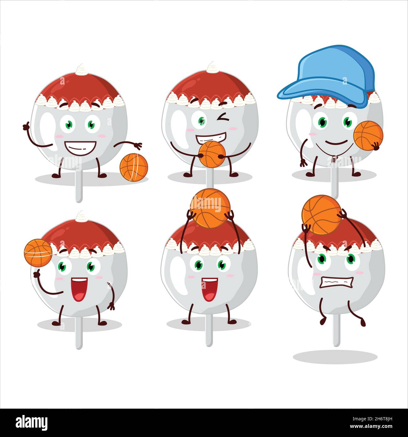 Talented christmas hat cookies candy cartoon character as a basketball ...