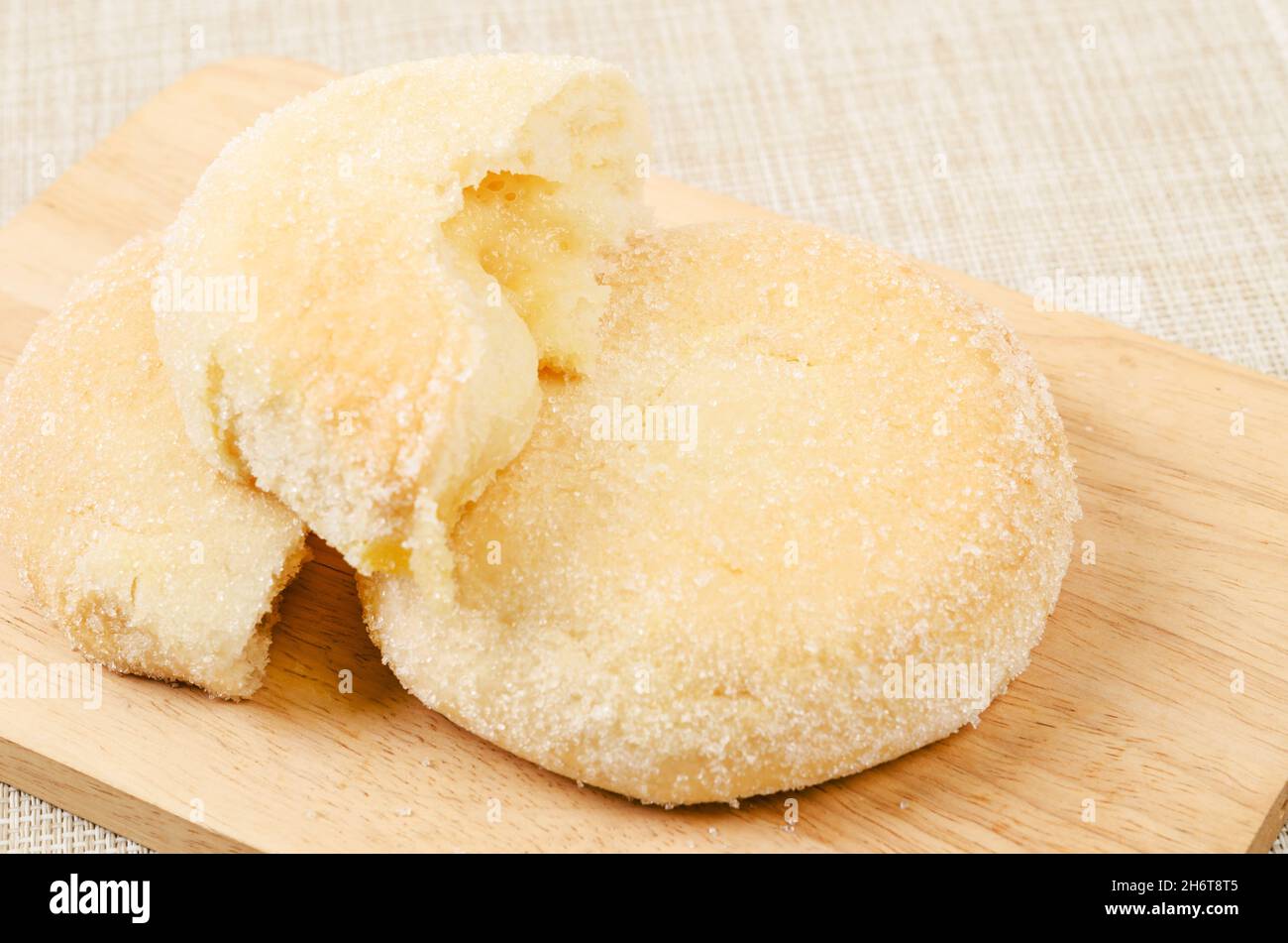 Homemade bread with cream and sugar on top Stock Photo - Alamy