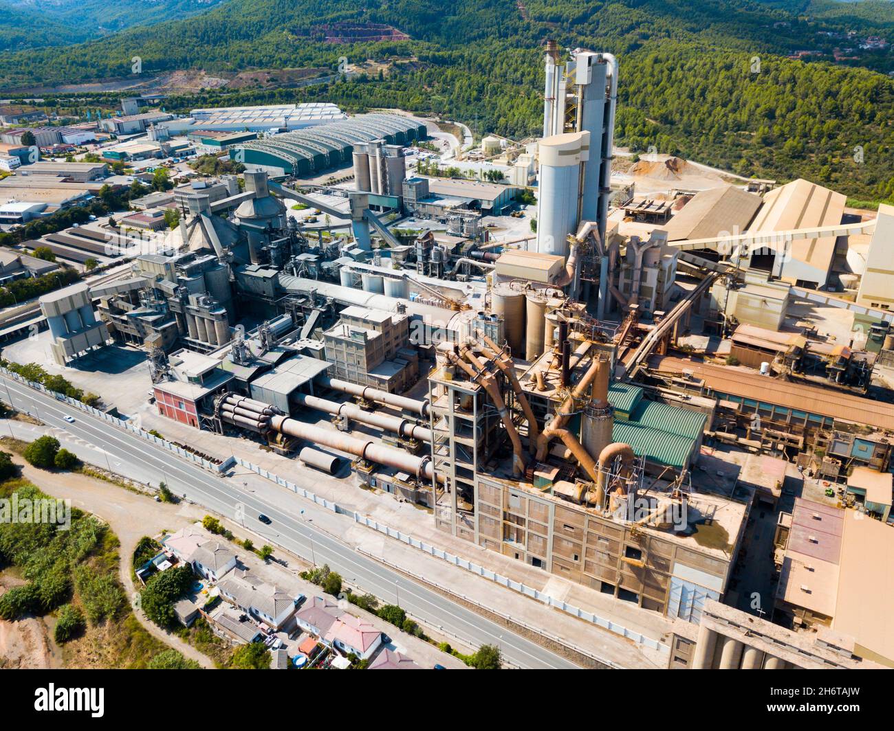 Aerial view of cement plant Stock Photo - Alamy